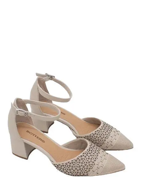 BOTTERO Ankle Strap Pointed Toe Pumps - Off White