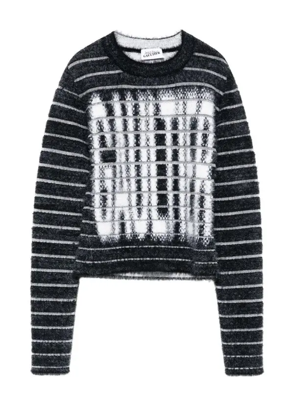 Jean Paul Gaultier Intarsia-logo Sweater - Black