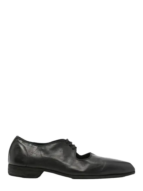 Guidi Leather Oxford Shoes - Black