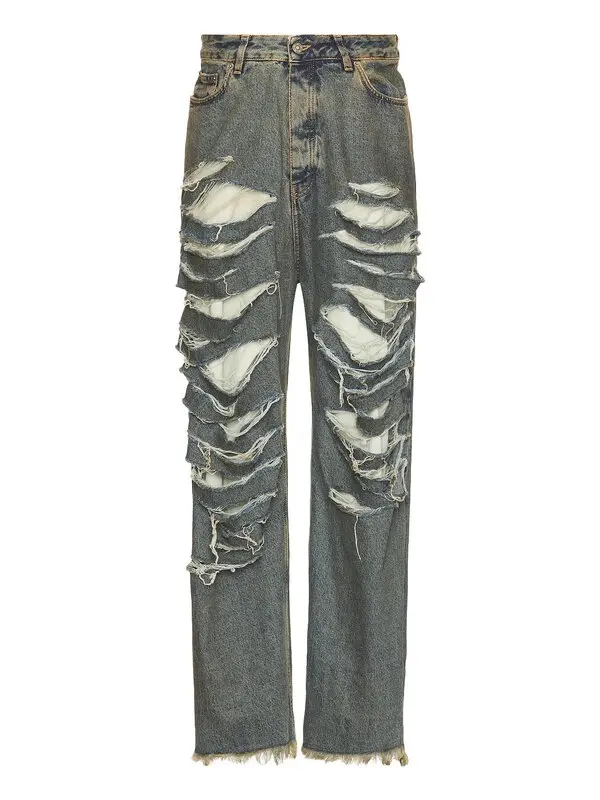 424 Big Daddy Denim Jeans - Blue & Brown Sugar