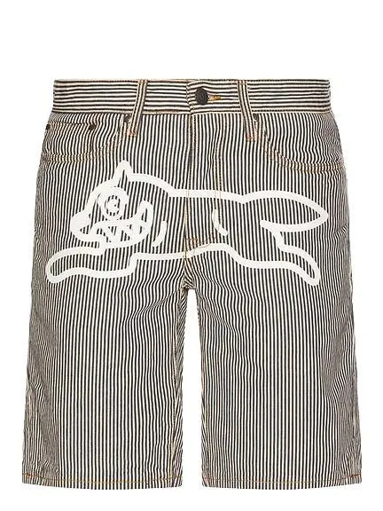 ICECREAM Pin Striped Logo Shorts - Hickory Stripe