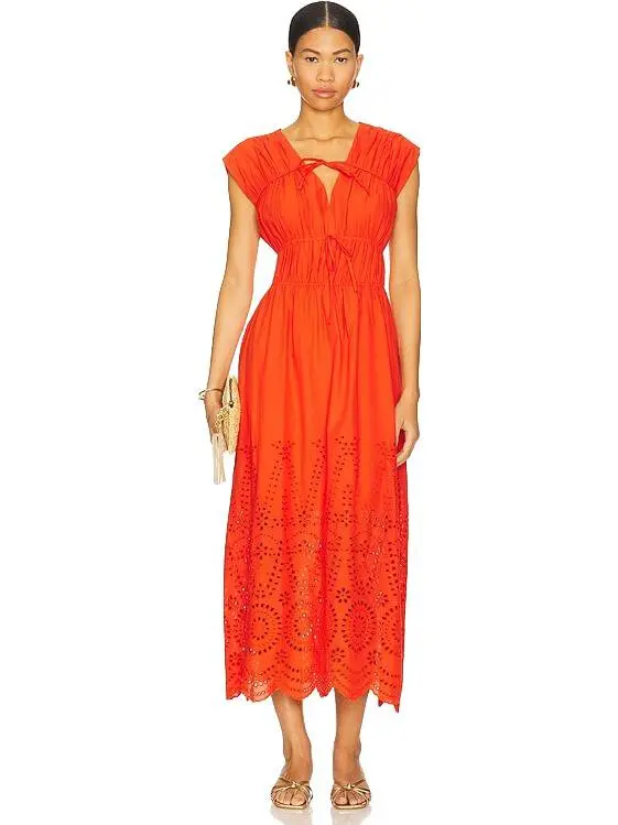 Steve Madden Clementina Midi Dress - Orange