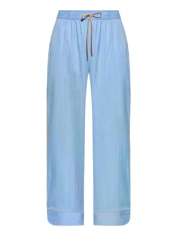 Munthe Pinstripe Wide-leg Trousers - Blue