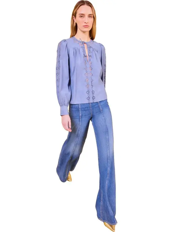 Ulla Johnson Kady Long Sleeve Blouse - Chambray