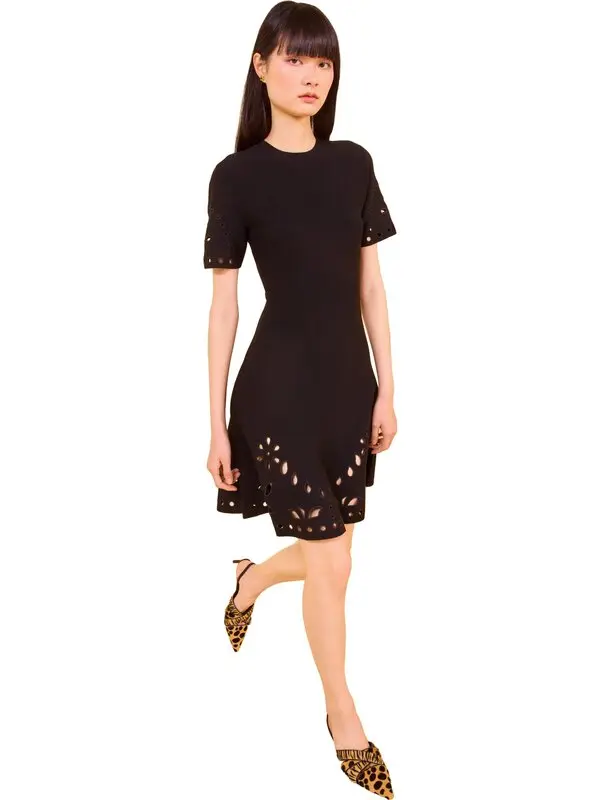 Ulla Johnson Fania Short Sleeve Mini Dress - Noir
