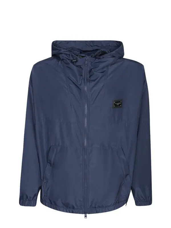 Dolce & Gabbana Nylon Windbreaker Jacket - Blue