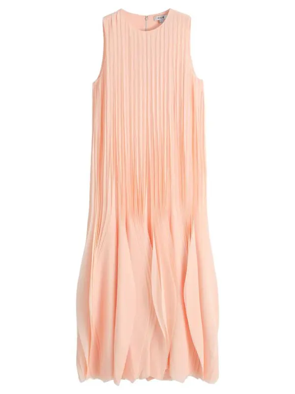 Cos Petal Midi Dress - Orange