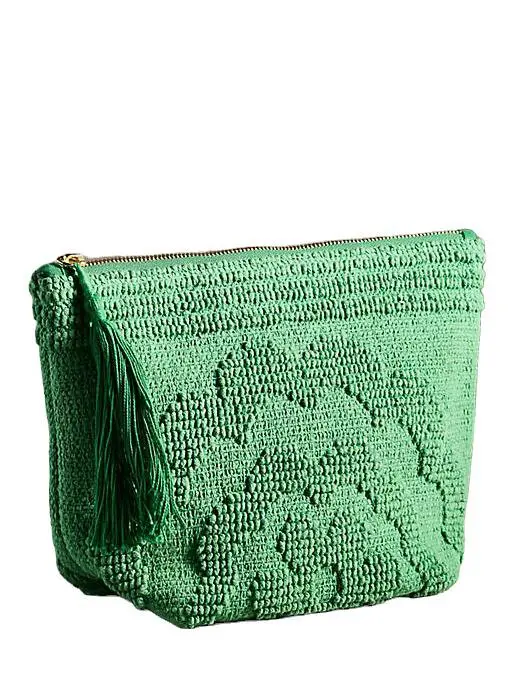 CELANDINE Trellis Cotton Cosmetic Bag - Green
