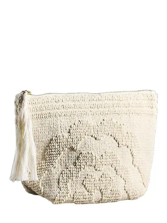 CELANDINE Trellis Cotton Cosmetic Bag - Ivory