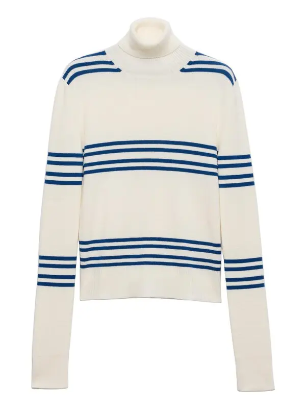 Prada Wool Turtleneck - Natural/teal