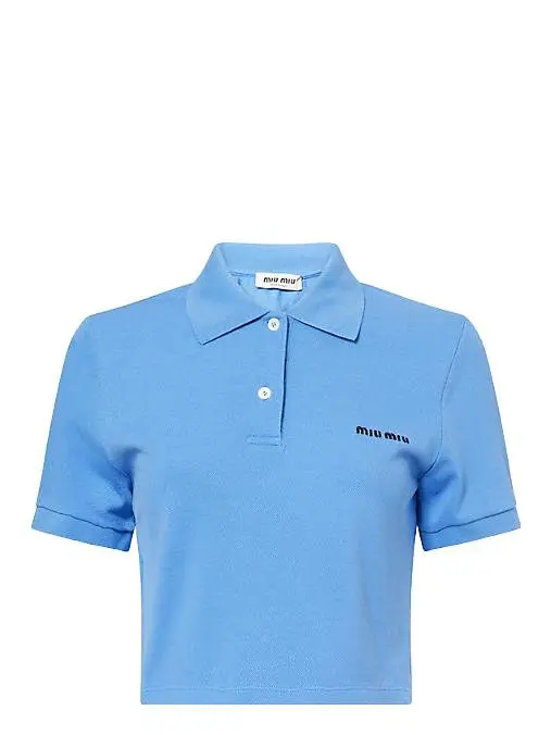Miu Miu Cotton-piqué Polo Shirt - Pervinca