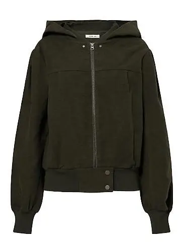 PEACHY DEN Edie Hooded Cotton Jacket - Olive