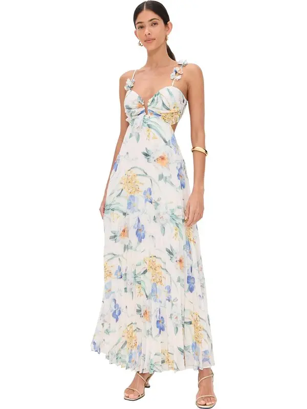 Astr The Label Emese Maxi Dress - Blue Multi Floral