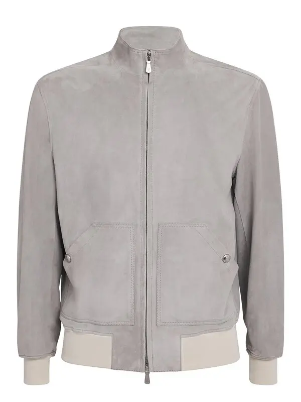 Eleventy Suede Jacket - Blue