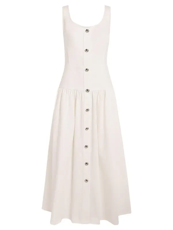 Adam Lippes Denim Cassie Midi Dress - White