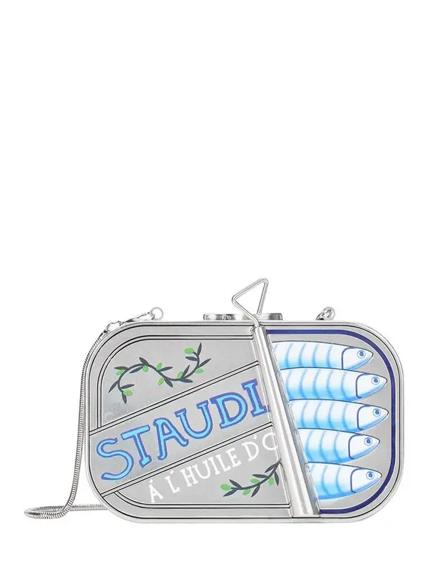 Staud Ines Tin Clutch Bag - Silver Multi