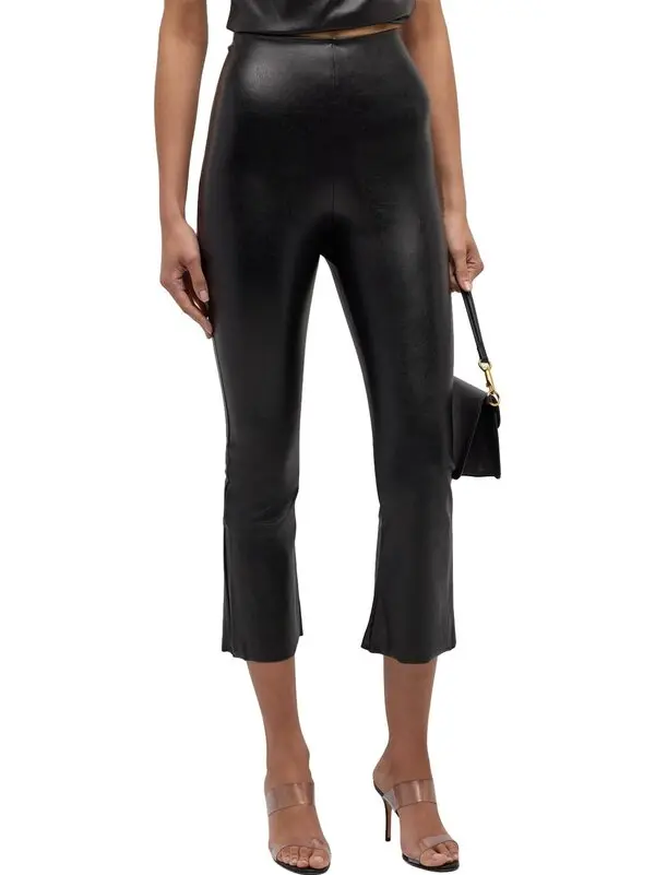 Commando Faux Leather Cropped Flare Pants - Black