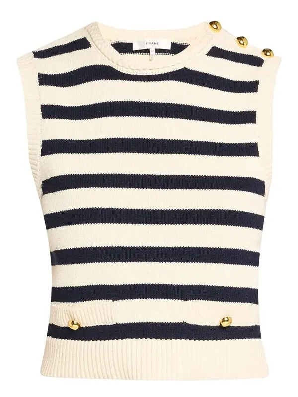 FRAME The Harbor Vest - Navy Multi