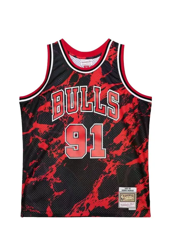 Mitchell & Ness X Nba Chicago Bulls 1997 Dennis Rodman Team Marble Swingman Tank Top - Black