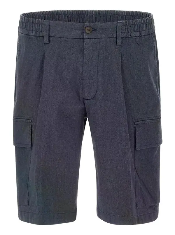 DEVORE INCIPIT Cargo Pleated Shorts - Blue