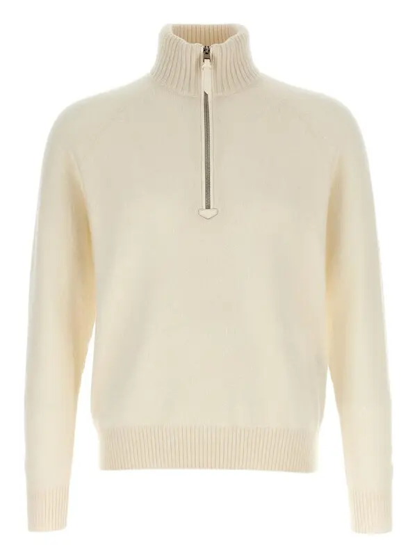 TOM FORD Half Zip Sweater - White