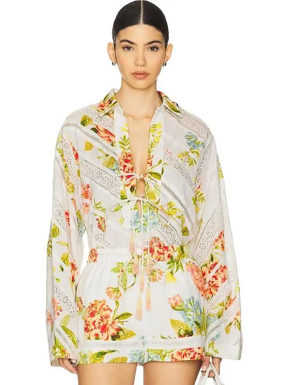 Hemant & Nandita Drop Shoulder Collared Tunic - Multi