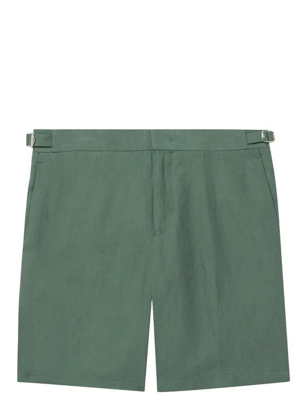 Orlebar Brown Norwich Straight-leg Linen Shorts - Green