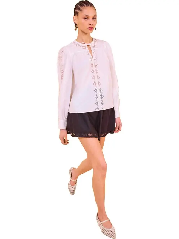 Ulla Johnson Kady Long Sleeve Blouse - Pristine
