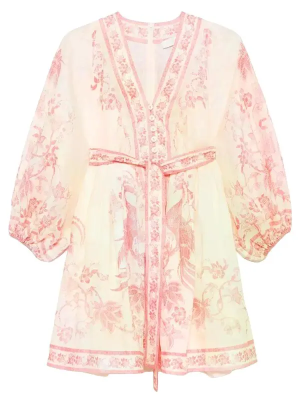 Zimmermann Lucky Linen Mini Dress - Neutrals