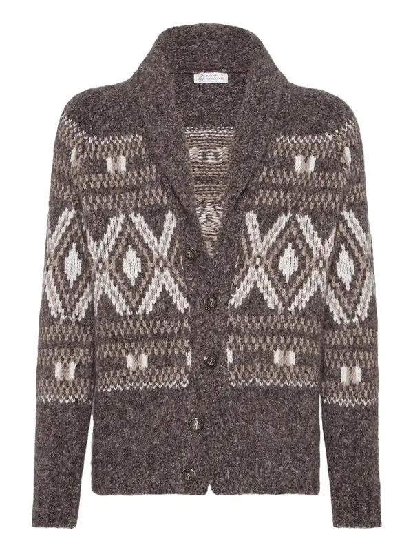 Brunello Cucinelli Cardigan With Metal Button Closure - Brown