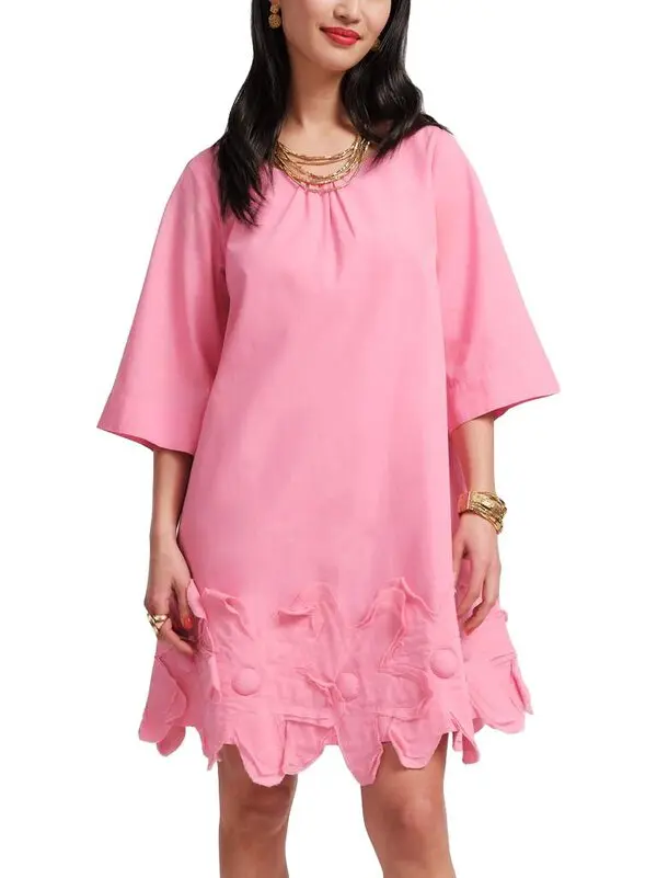 FRANCES VALENTINE Zennia Flower Hem Mini Dress - Pink