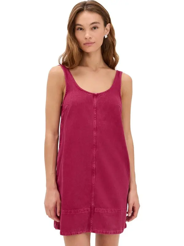 Madewell Garment Dyed Denim Mini Dress - Dark Rosette