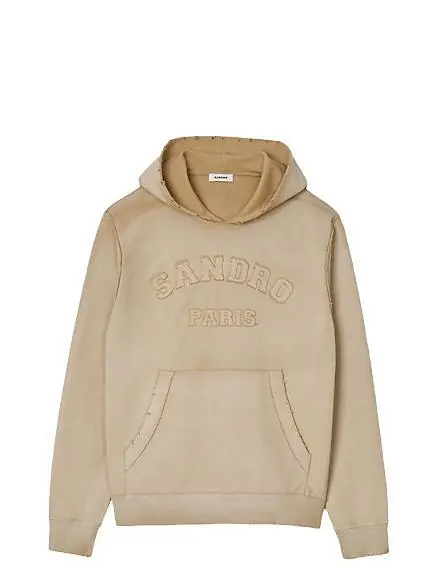 Sandro Logo-patch Regular-fit Hoody - Naturels