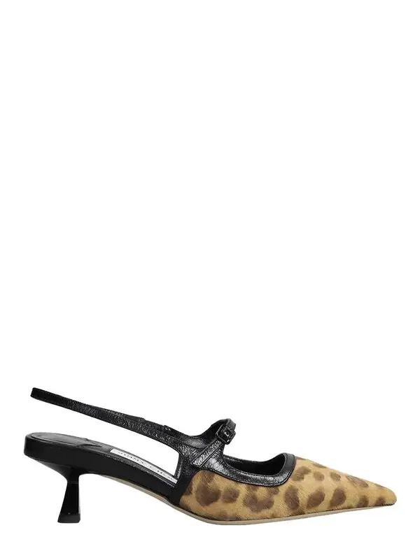 JIMMY CHOO Slingback With Kitten Heel - Natural+black