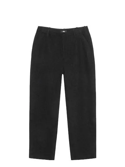 StÜssy Textured Wool Relaxed Trousers - Black