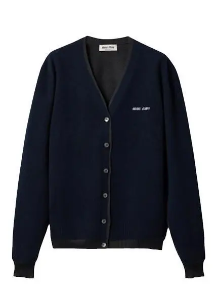Miu Miu Silk Cashmere Cardigan - Antracite