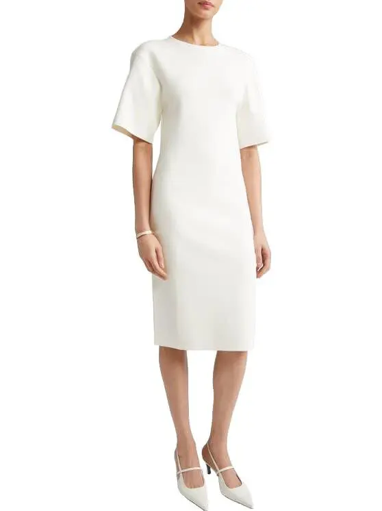 TOTÊME Compact Jersey T-shirt Dress - White