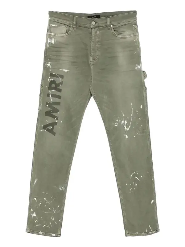 Amiri Logo-print Jeans - 326 Olive