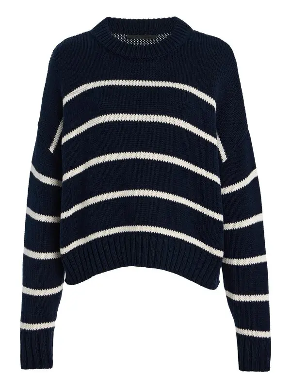 Jenni Kayne Chloe Striped Cotton Sweater - Navy