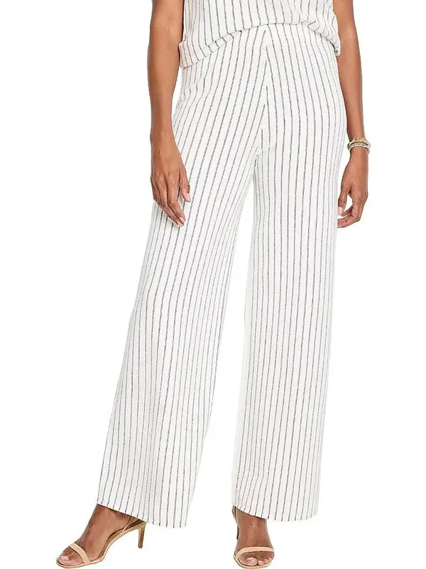 NIC+ZOE Striped Wide Leg Pants - White Multi