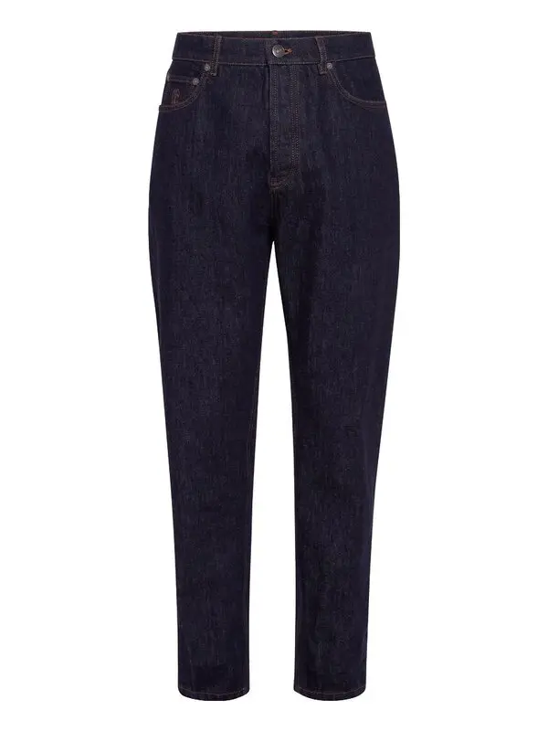 Brunello Cucinelli Five-pocket Iconic Fit Trousers - Dark Denim
