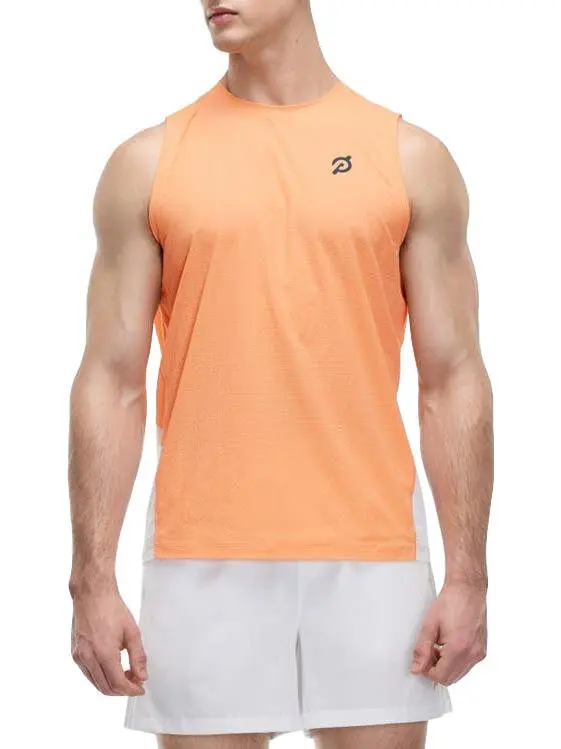 PELOTON Grid Jacquard Colorblock Tank Top - Mock Orange