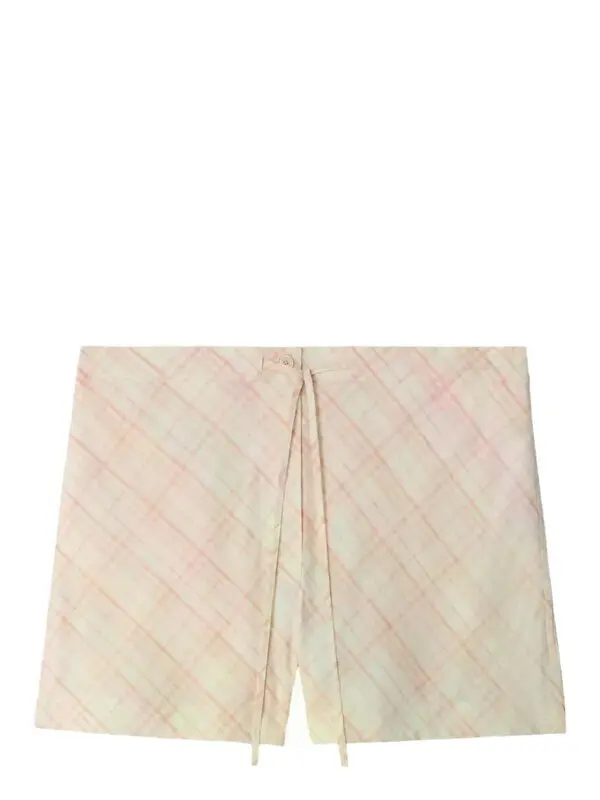 Burberry Checked Shorts - Neutrals