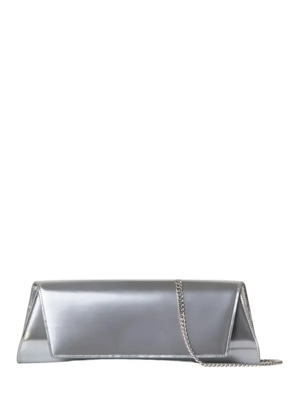 Akris Small Metallic Leather Clutch - Silver Metallic