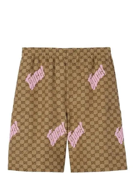 Gucci Gg Canvas Linen Blend Shorts - Beige