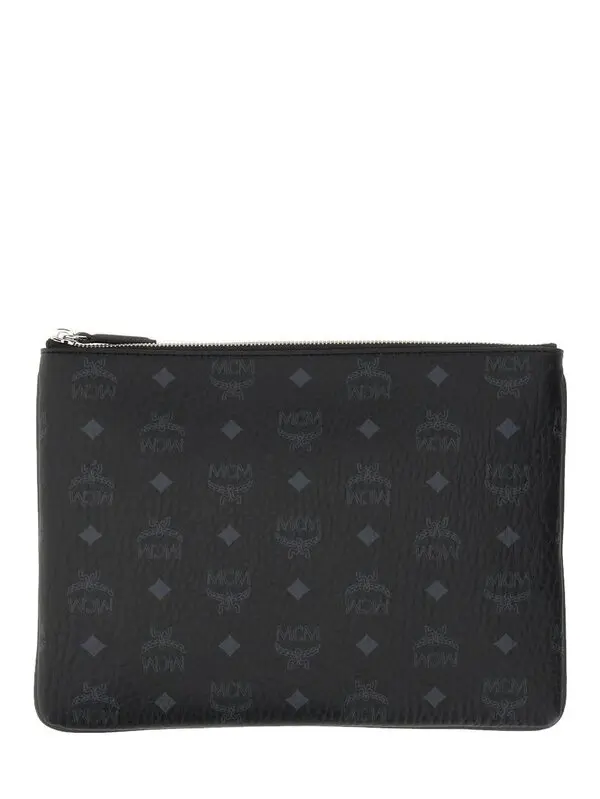 Mcm Clutch In Visetos Original - Black