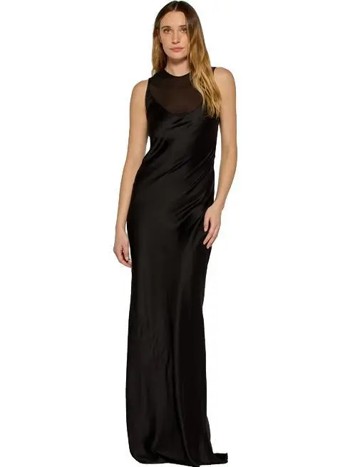 Serena Bute Georgette Evening Dress - Black