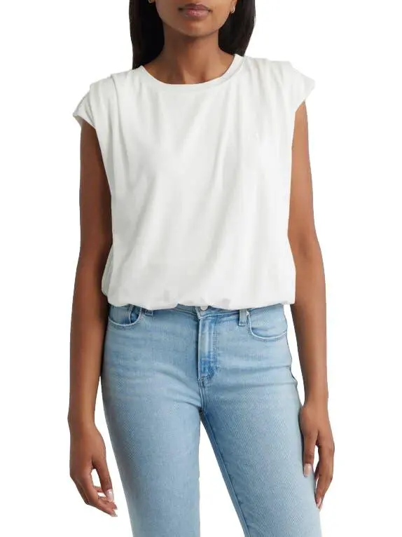 Wit & Wisdom Pleated Cap-sleeve T-shirt - White