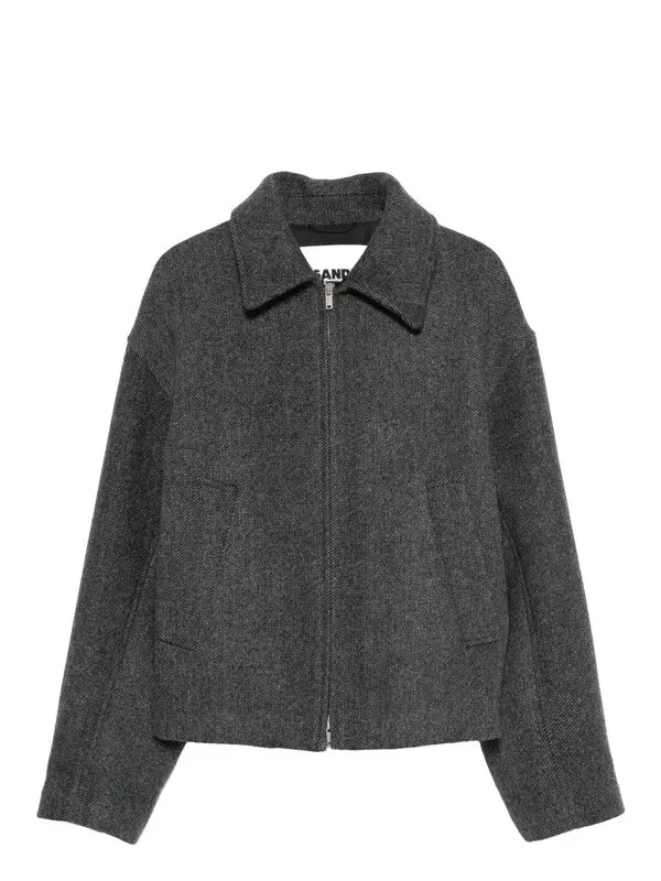 JIL SANDER Zip-up Bomber Jacket - Grey