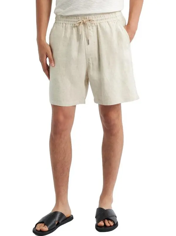 Nn07 1454 Gregor Linen Drawstring Shorts - Oat